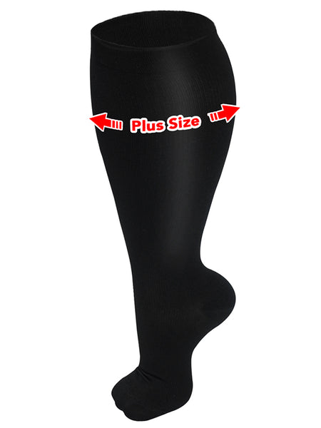 FMF Black Big Calf Compression Socks for Man and Woman (15-20 mmHG ...