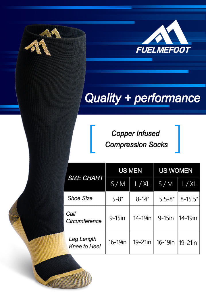 FMF Copper Compression Socks（15-20mmHg） – FuelMeFoot